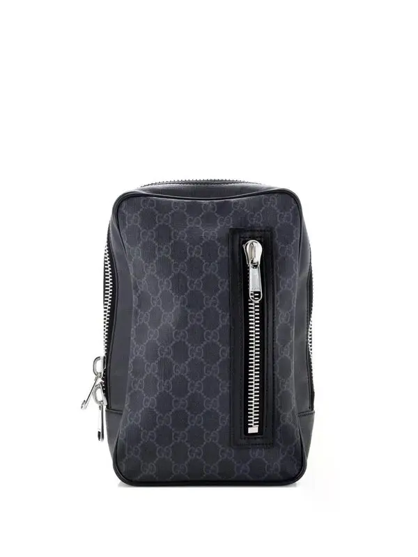 Gucci Soft Zip Sling Bag Gg Coated Canvas