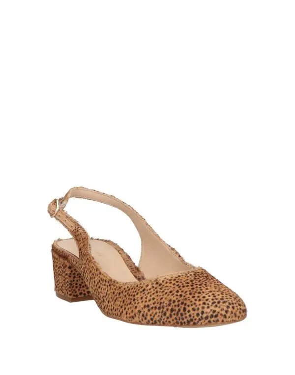 Cosmoparis Leather Leopard Print Slingback Pumps