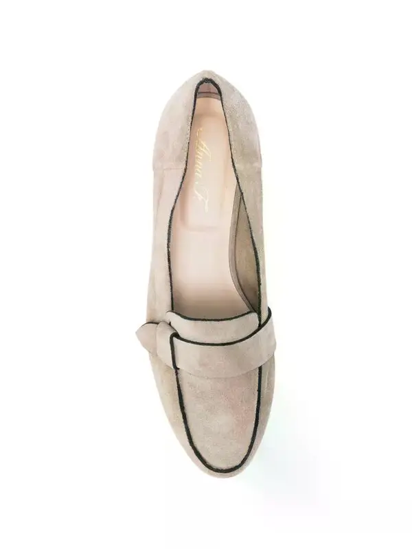 ANNA F. Knot-detail Loafers - Neutrals