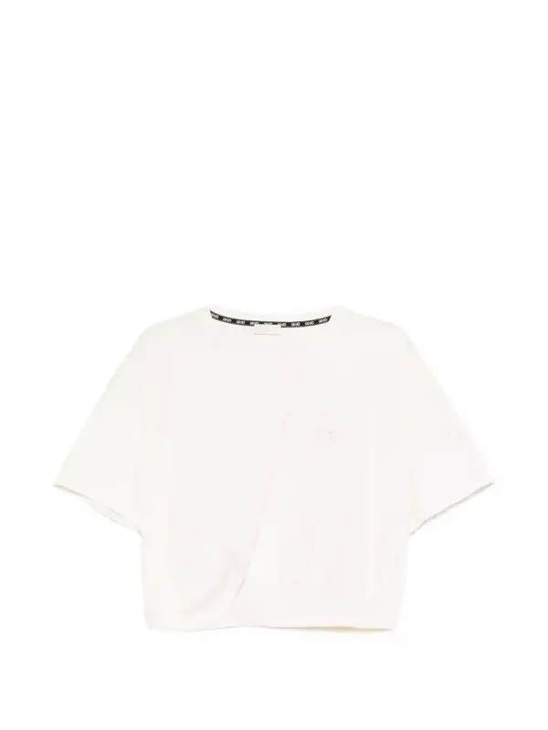 Liu Jo Cropped Cotton T-shirt - Neutrals