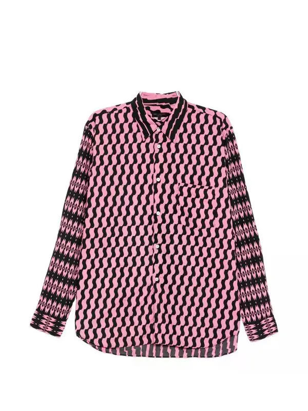 Comme Des Garçons Geometric-print Shirt - Pink