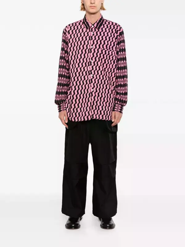 Comme Des Garçons Geometric-print Shirt - Pink