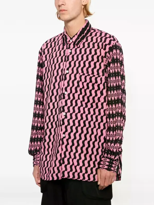 Comme Des Garçons Geometric-print Shirt - Pink