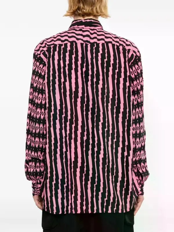 Comme Des Garçons Geometric-print Shirt - Pink