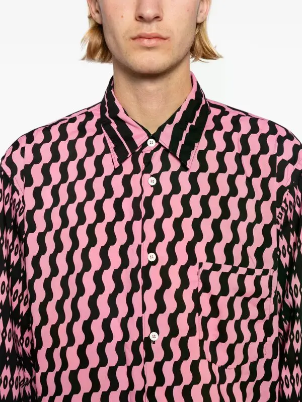 Comme Des Garçons Geometric-print Shirt - Pink