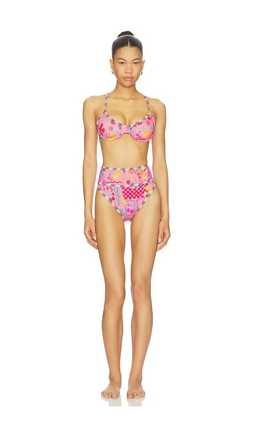Beach Riot Carlotta Highwaist Bikini Bottom - Passion Fruit