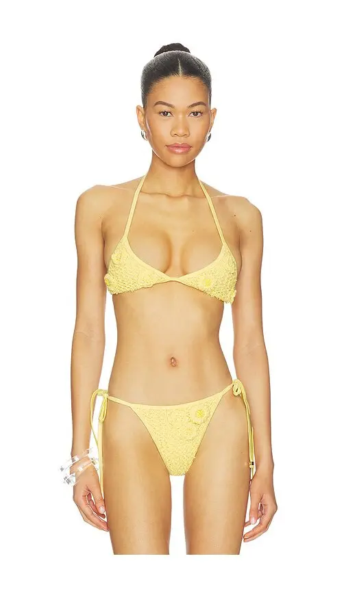 VDM Crochet Triangle Bikini Top - Lemon Drop