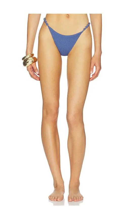 VIX PAULA HERMANNY Embellished Bikini Bottom - Blue