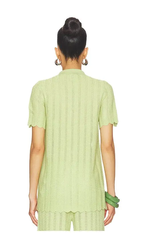 Devon Windsor Irene Metallic Knit Top - Matcha