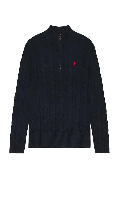 Polo Ralph Lauren Long Sleeve Cotton Cable Knit Quarter Zip Sweater