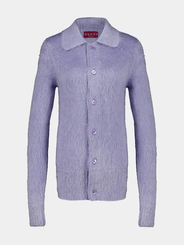 Gucci Brushed Mohair Wool Cardigan - Purple