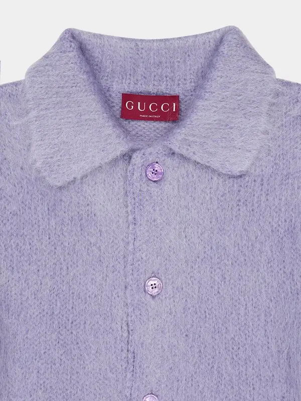 Gucci Brushed Mohair Wool Cardigan - Purple