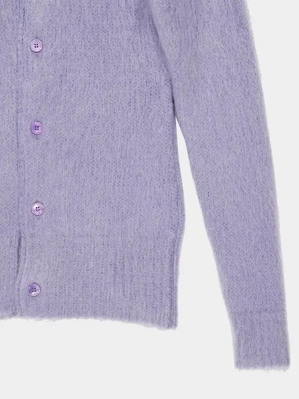 Gucci Brushed Mohair Wool Cardigan - Purple