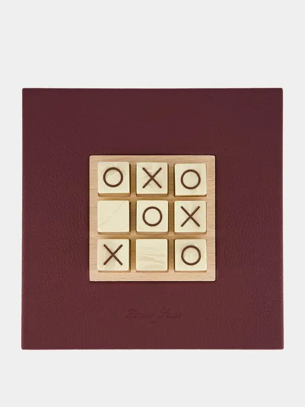 Hector Saxe Paris Leather Tic Tac Toe Set - Purple