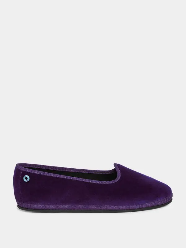PIEDATERRE Modigliani Velvet Flats - Purple