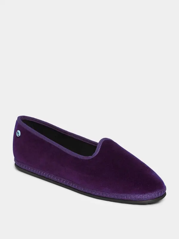 PIEDATERRE Modigliani Velvet Flats - Purple