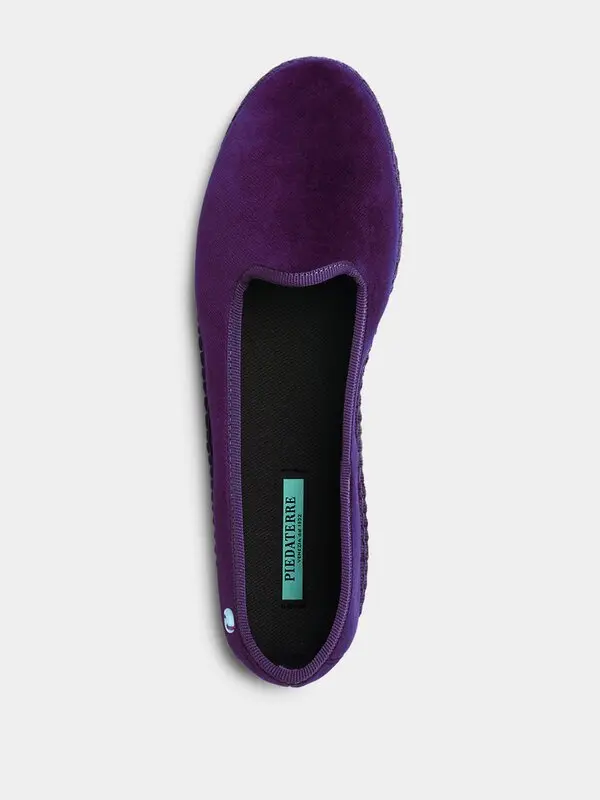 PIEDATERRE Modigliani Velvet Flats - Purple