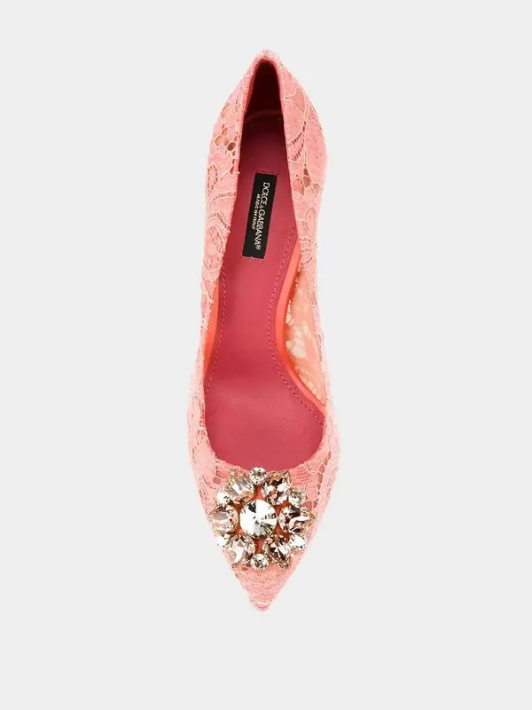 Dolce & Gabbana Lace Pumps With Brooch - Pink