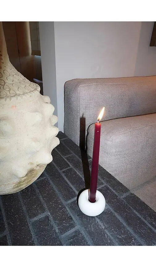 HUEGAH HOME Noa Candlestick Holder In White