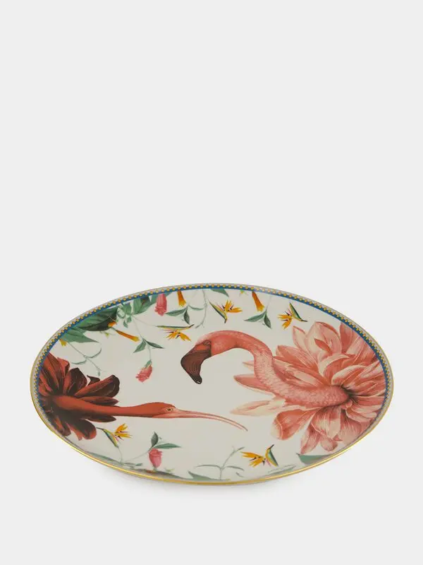 La DoubleJ Birdbloom Decorative Plate - Pink