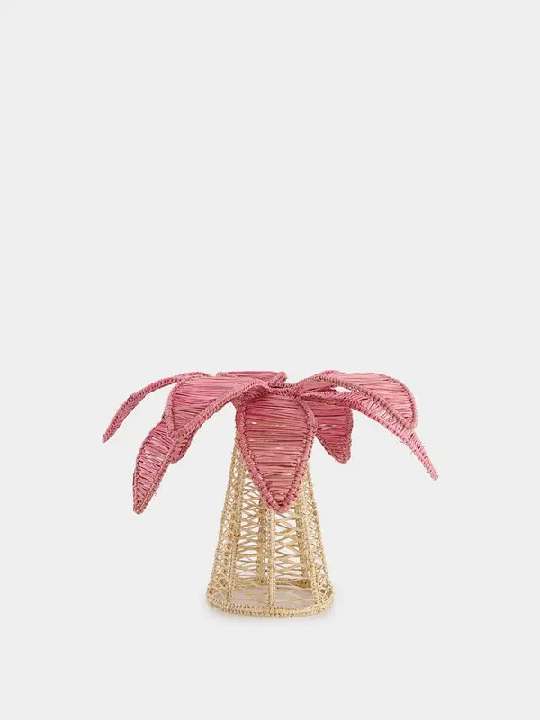 Coro Cora Palm Tree Iraca Small Candle Holder - Pink