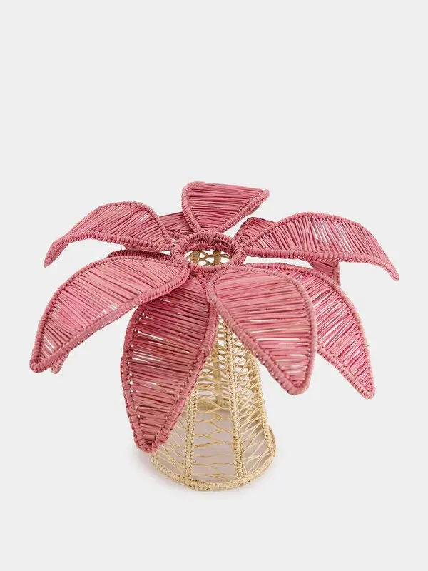 Coro Cora Palm Tree Iraca Small Candle Holder - Pink