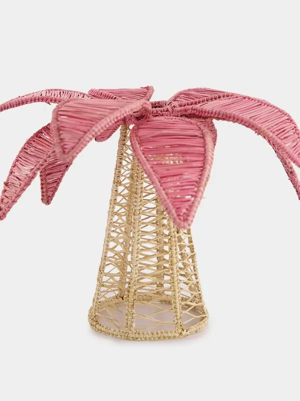 Coro Cora Palm Tree Iraca Small Candle Holder - Pink