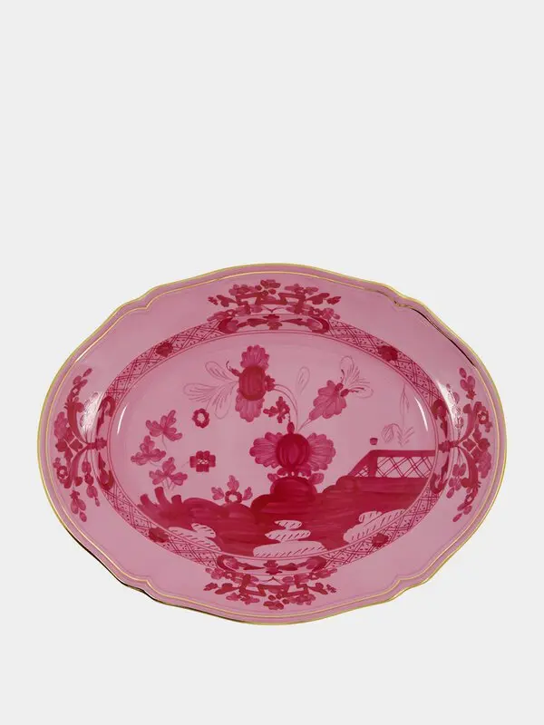 GINORI 1735 Oriente Italiano Porpora Oval Platter - Pink