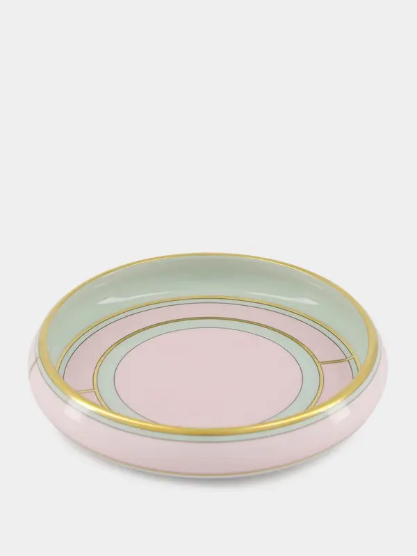 GINORI 1735 Rosa Porcelain Diva Round Tray - Pink