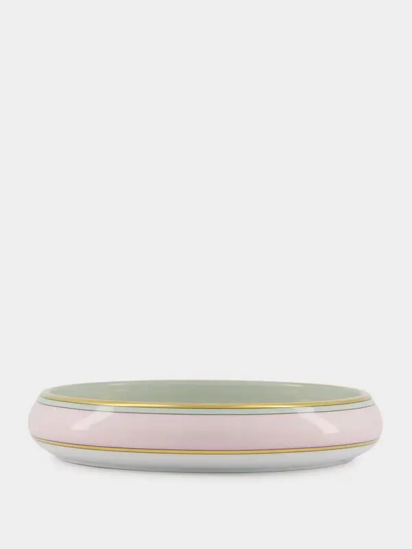 GINORI 1735 Rosa Porcelain Diva Round Tray - Pink