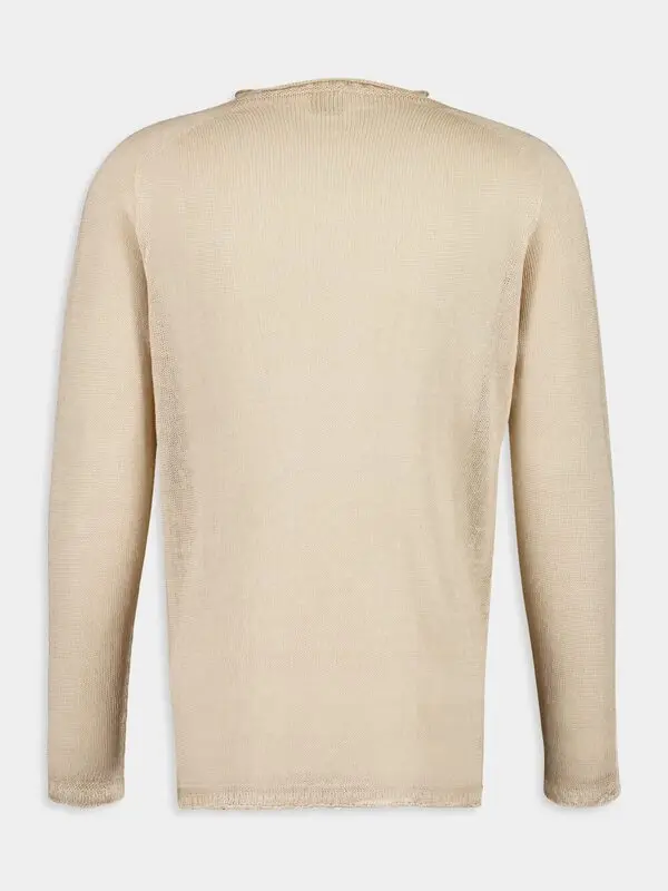120% Lino Safari Linen Long-sleeve Shirt - Orange