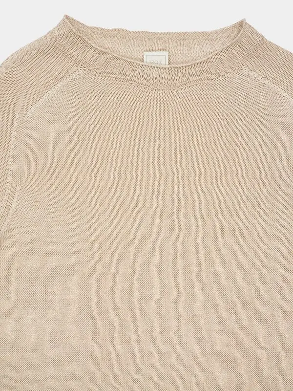 120% Lino Safari Linen Long-sleeve Shirt - Orange