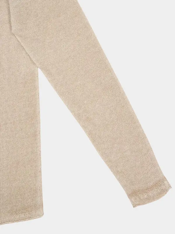 120% Lino Safari Linen Long-sleeve Shirt - Orange