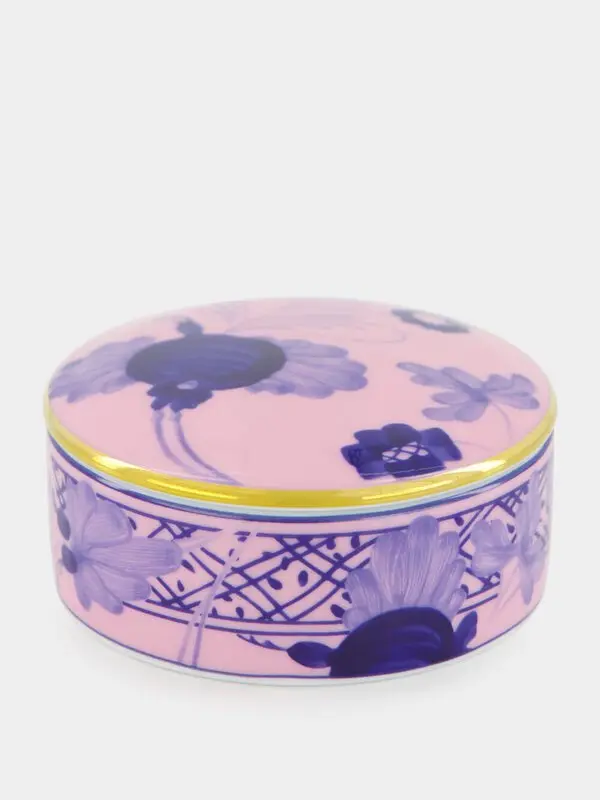 GINORI 1735 Azalea Porcelain Jewelry Box By - Pink