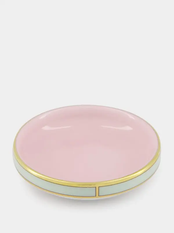 GINORI 1735 Rosa Porcelain Diva Butter Dish - Pink