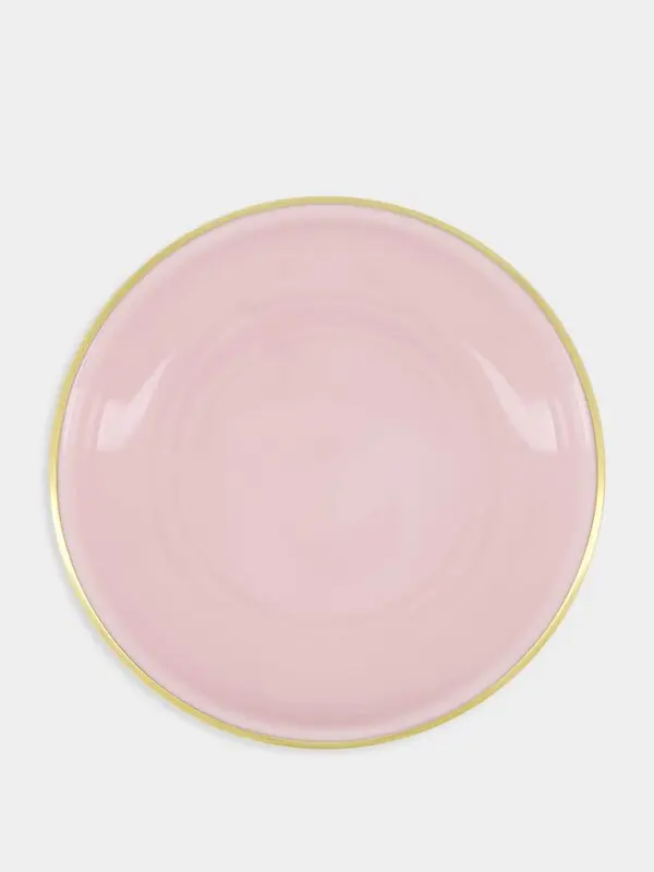 GINORI 1735 Rosa Porcelain Diva Butter Dish - Pink