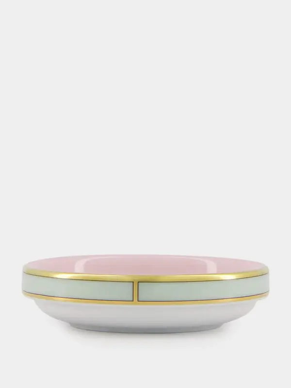 GINORI 1735 Rosa Porcelain Diva Butter Dish - Pink