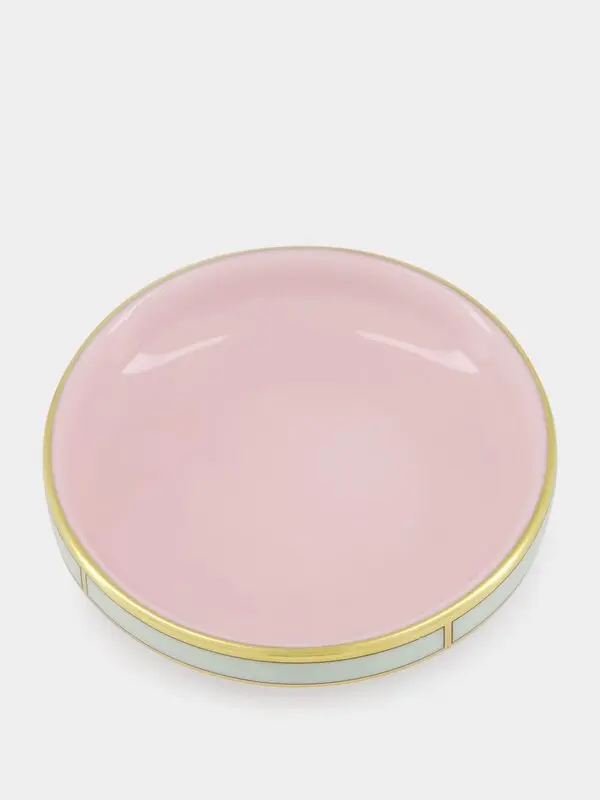 GINORI 1735 Rosa Porcelain Diva Butter Dish - Pink