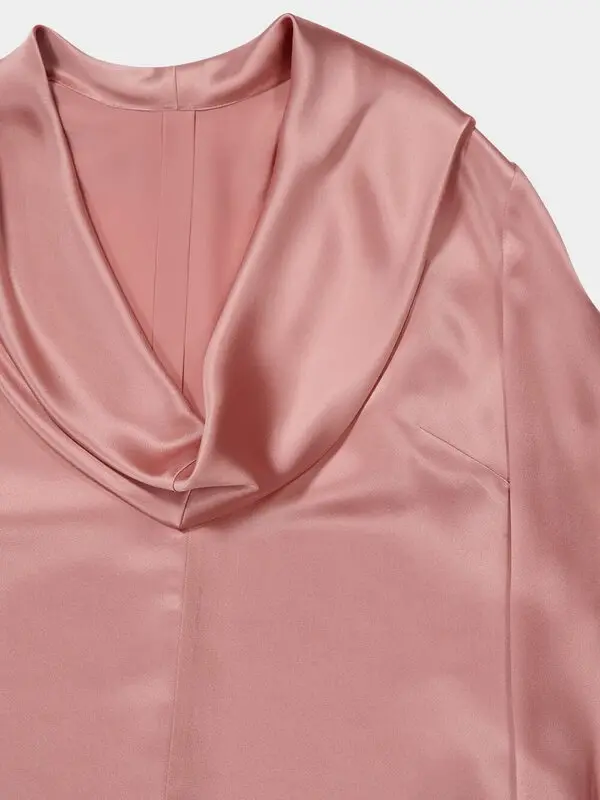 Dolce & Gabbana Silk Satin Blouse With Shawl Neck