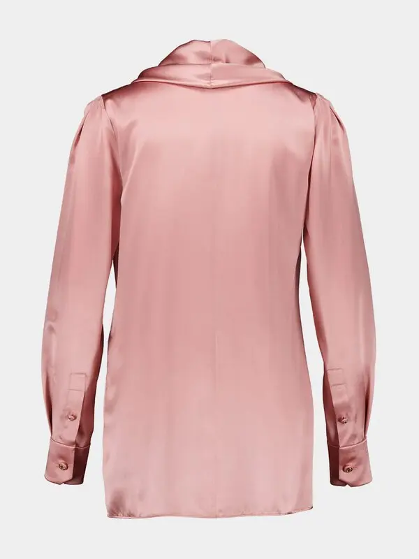 Dolce & Gabbana Silk Satin Blouse With Shawl Neck