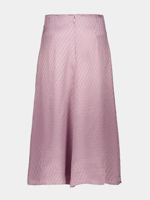 Fendi Ff Silk Skirt - Pink