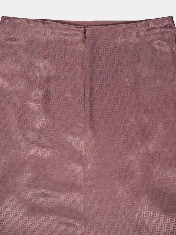 Fendi Ff Silk Skirt - Pink