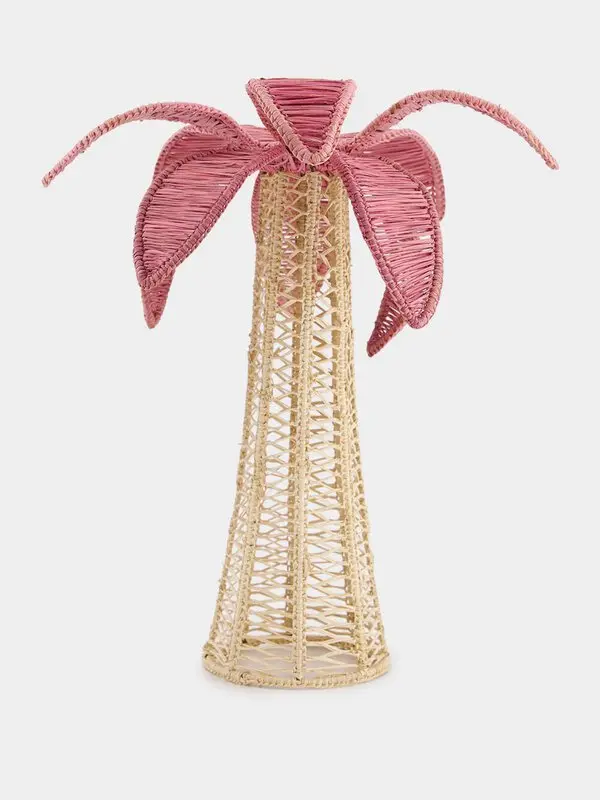 Coro Cora Palm Tree Iraca Large Candle Holder - Pink