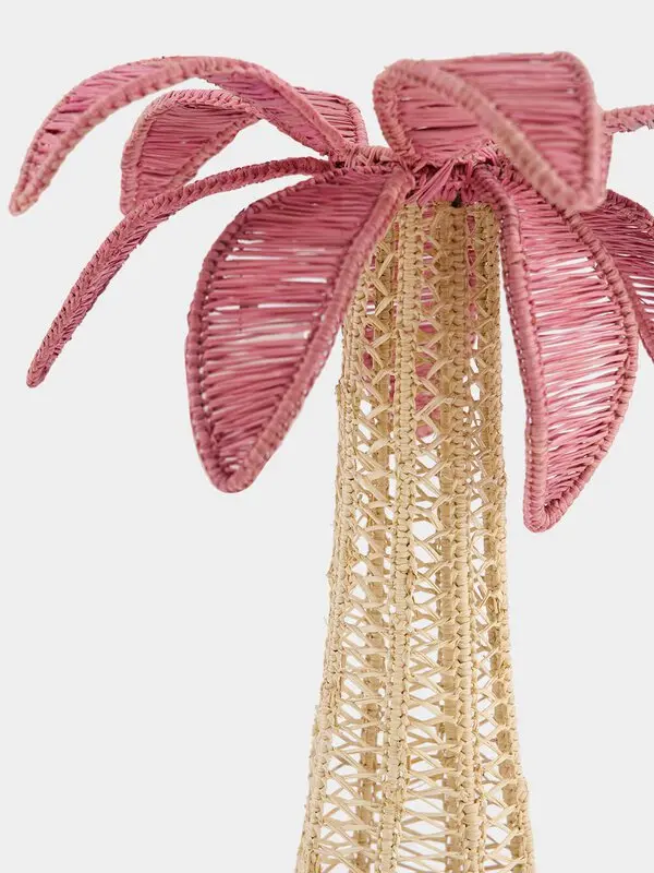 Coro Cora Palm Tree Iraca Large Candle Holder - Pink