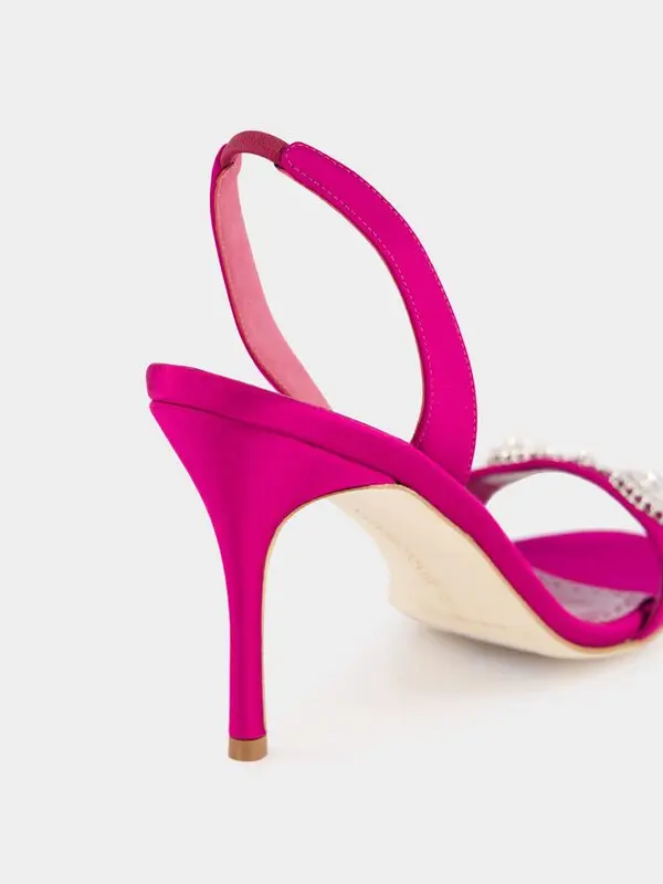Manolo Blahnik Embellished Slingback Sandals - Pink