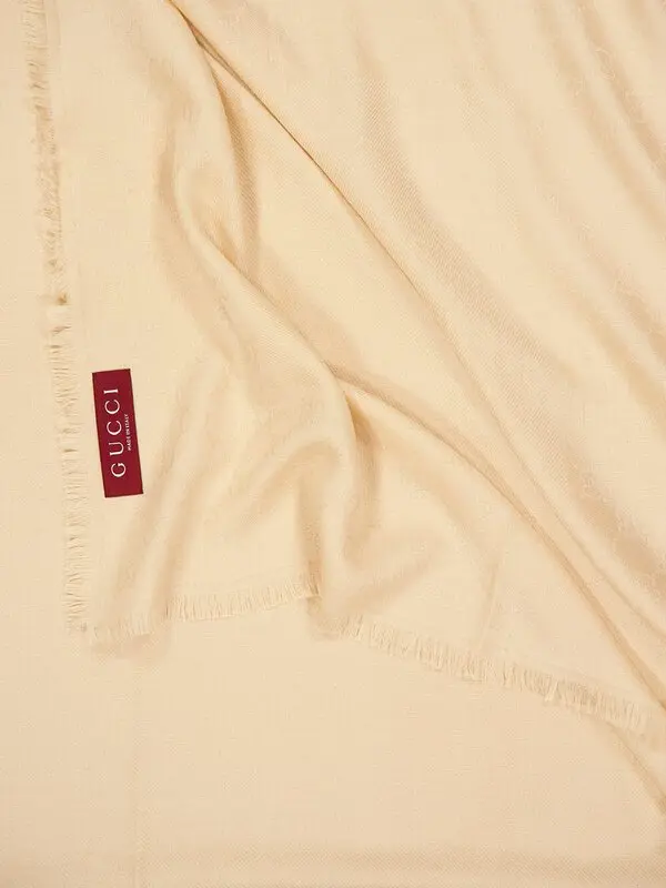 Gucci Gg Wool Silk Jacquard Shawl