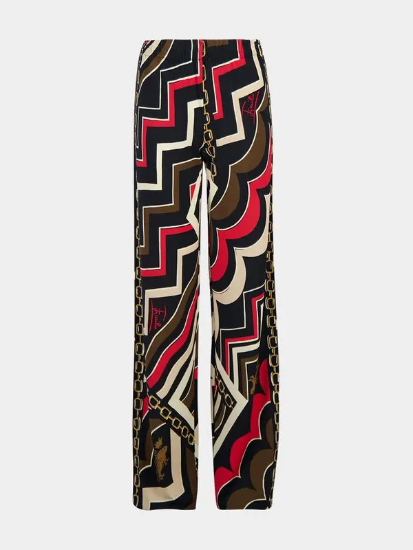 Emilio Pucci Istrice Print Straight-leg Trousers - Pink