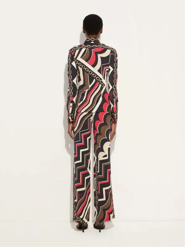 Emilio Pucci Istrice Print Straight-leg Trousers - Pink