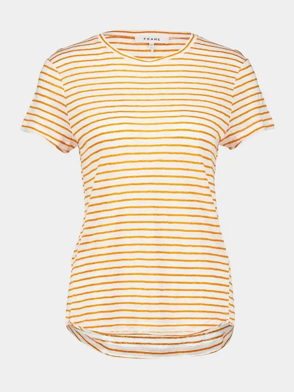 FRAME Striped Relaxed Fit T-shirt - Orange