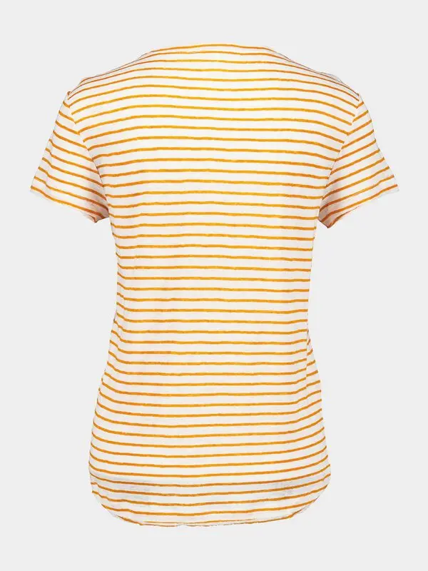 FRAME Striped Relaxed Fit T-shirt - Orange
